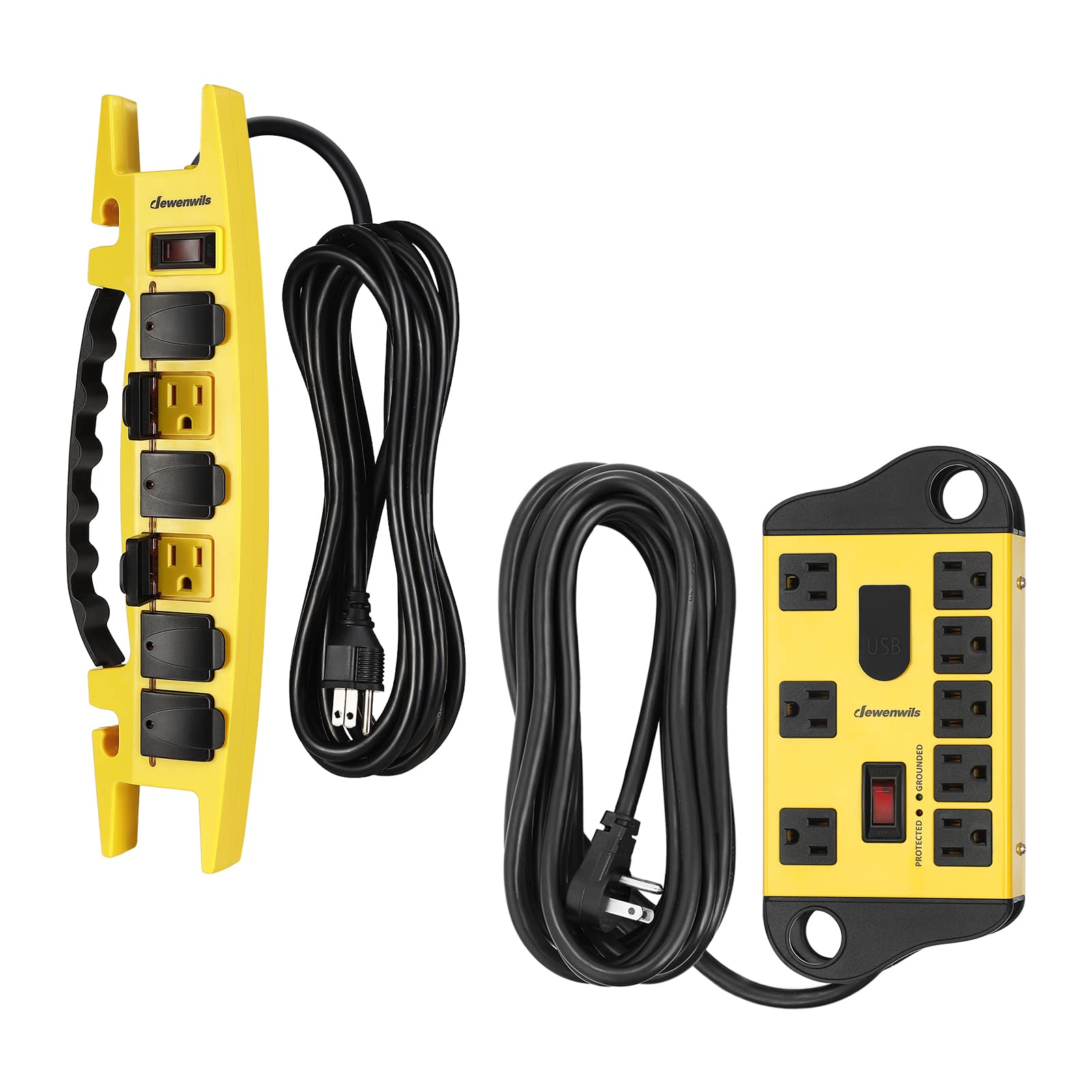 DEWENWILS Workshop Power Strip with 15FT Long Extension Cord, UL Listed ...