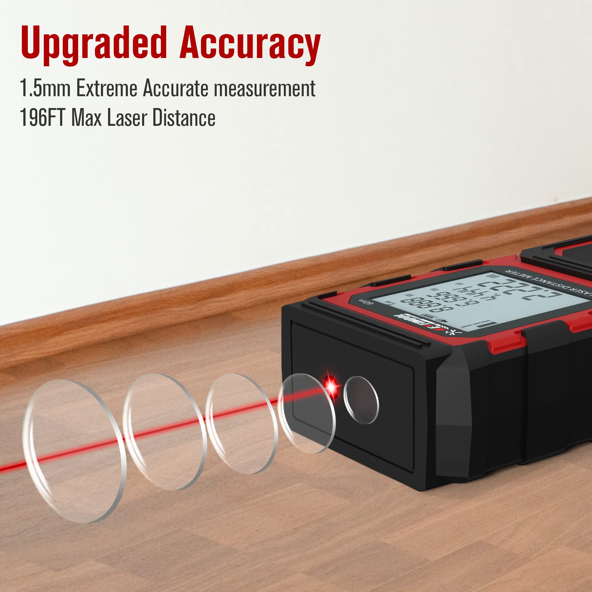 KEYFINOOL Laser Measurement Tool: 196Ft Laser Distance Measure with ...