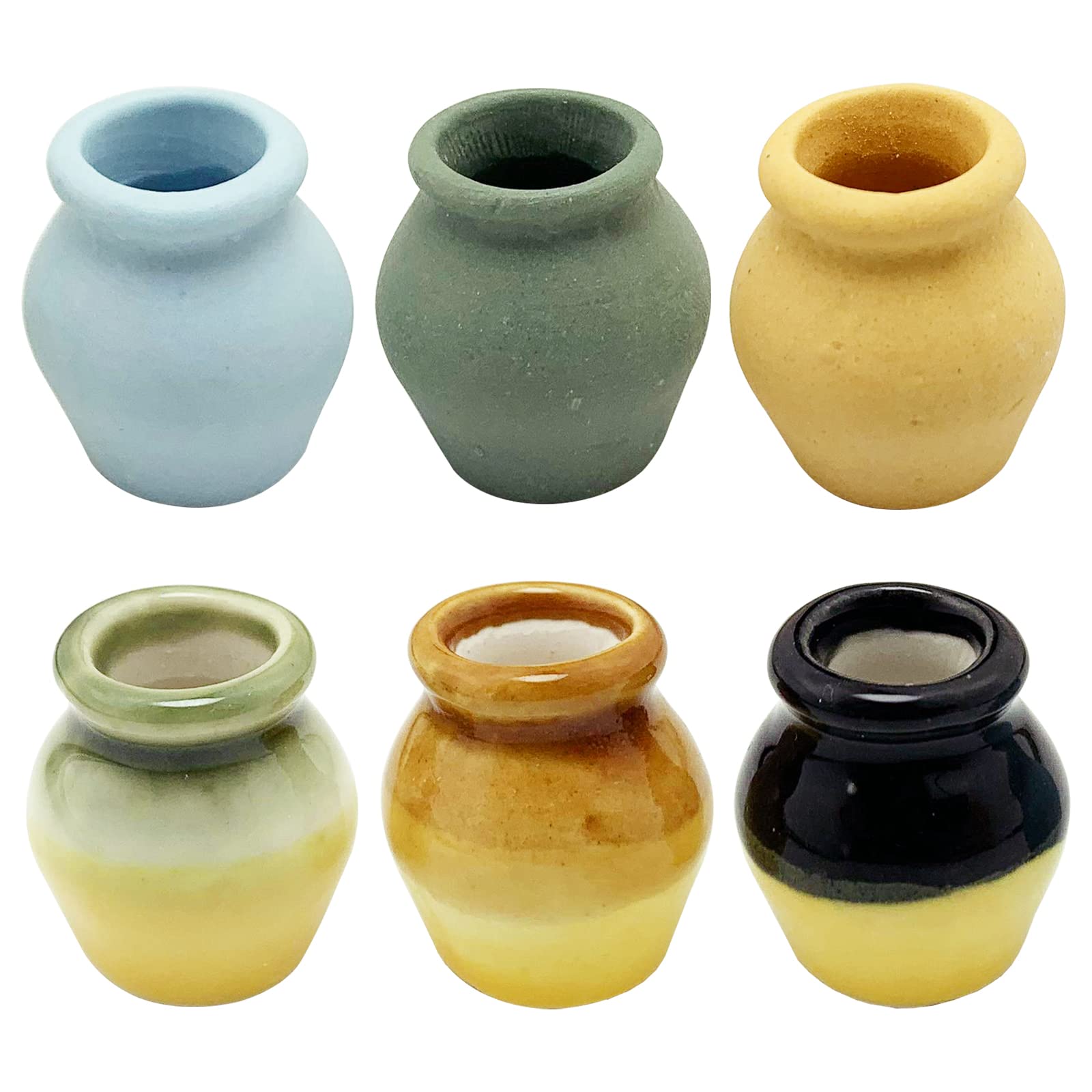 Miniature Terracotta Pots, 6 Pieces Mini Ceramic Clay Flower Pots ...