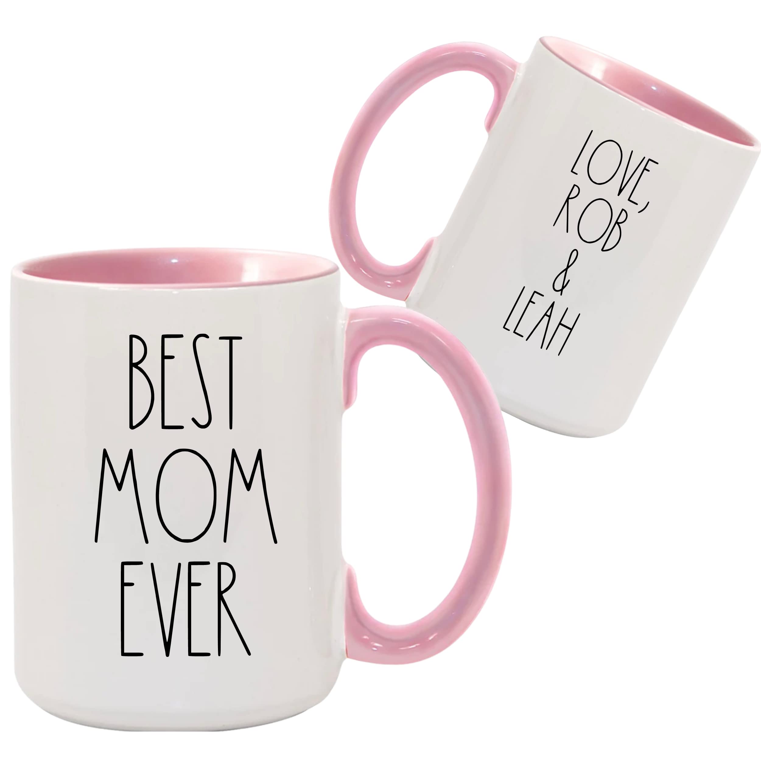 PERSONALIZED COFFEE MUG! Rae Dunn Inspired Font PINK! 15oz Ceramic Mug ...