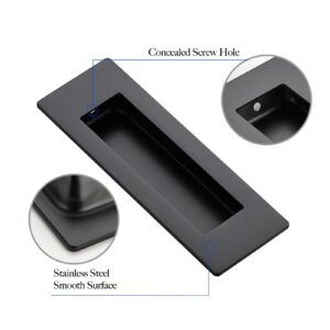 Ravinte 4 Pack Black Sliding Closet Door Handles Black Flush Pulls 4 ...