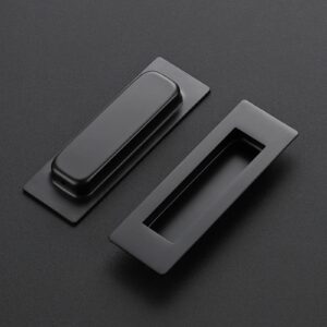 Ravinte 4 Pack Black Sliding Closet Door Handles Black Flush Pulls 4 ...