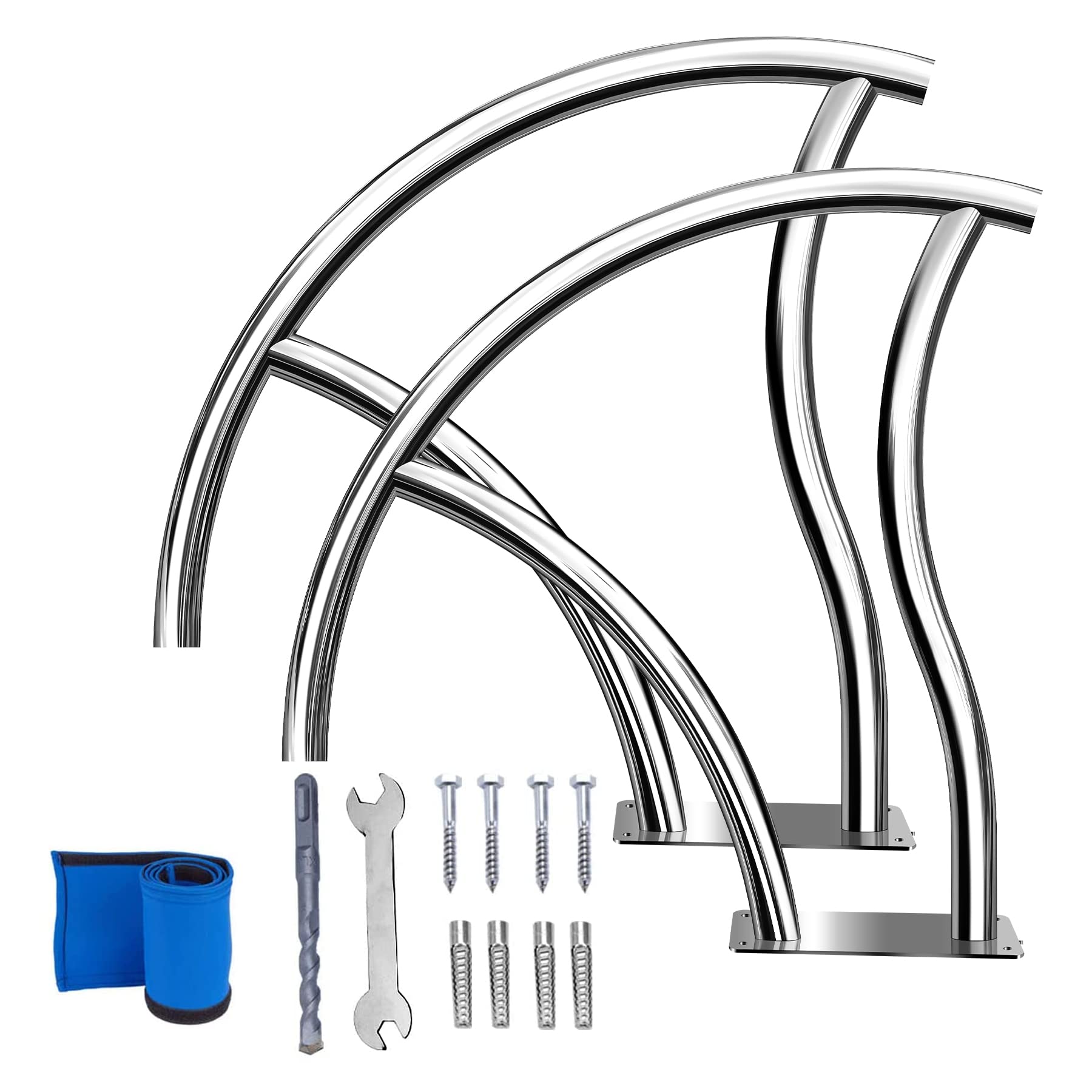 KODOM Pool Handrails 32x22.5 Pool Railing 304 Stainless Steel Rustproof ...