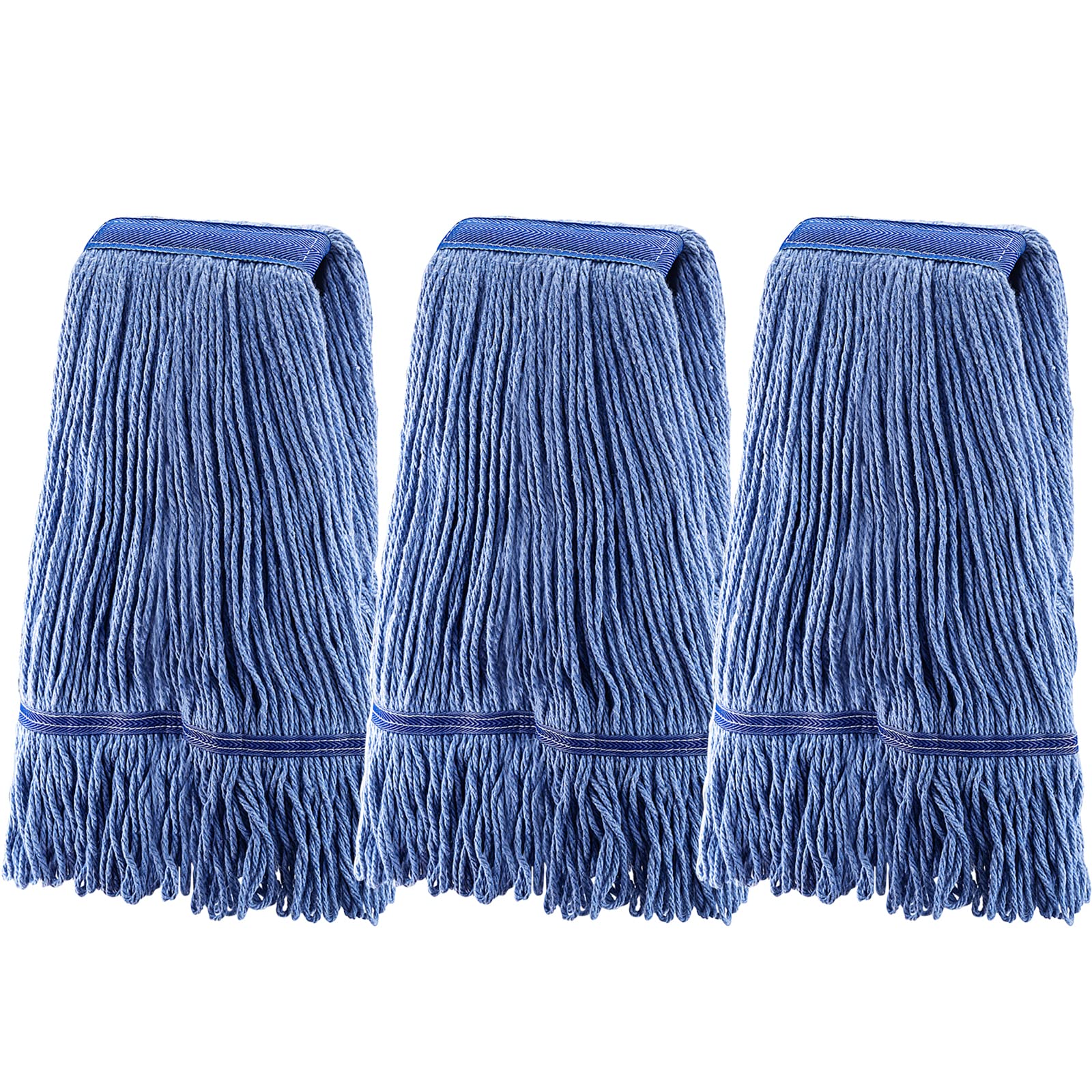 (3 Pack) Mop Head Replacement, Mop Heads Commercial ,Blue Cotton Looped ...