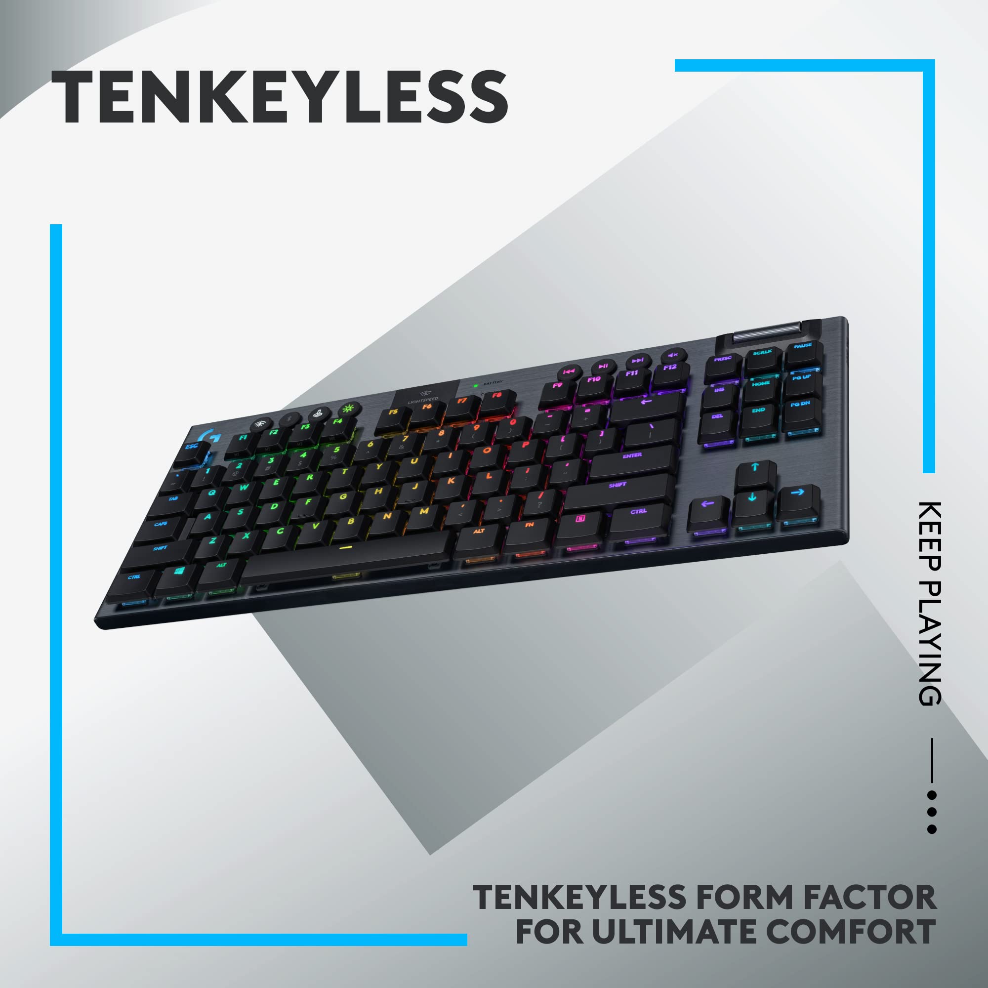Logitech G915 TKL Tenkeyless Lightspeed Wireless RGB Mechanical Gaming ...