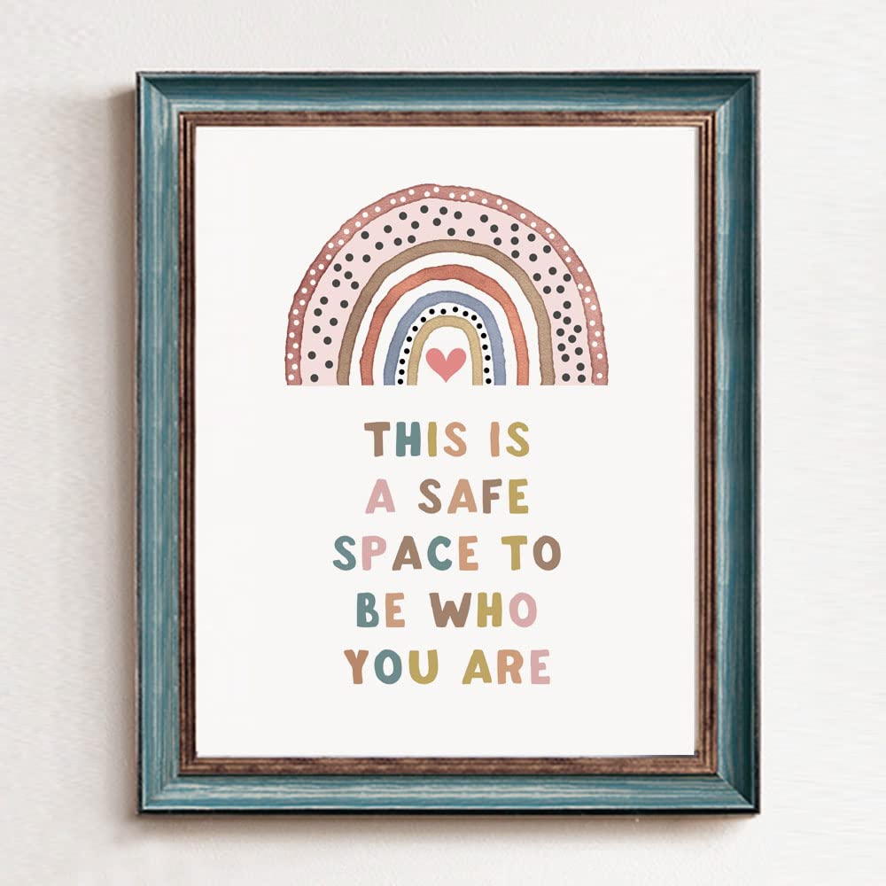 This Is A Safe Space To Be Who You Are, Boho Classroom Decor, Classroom ...