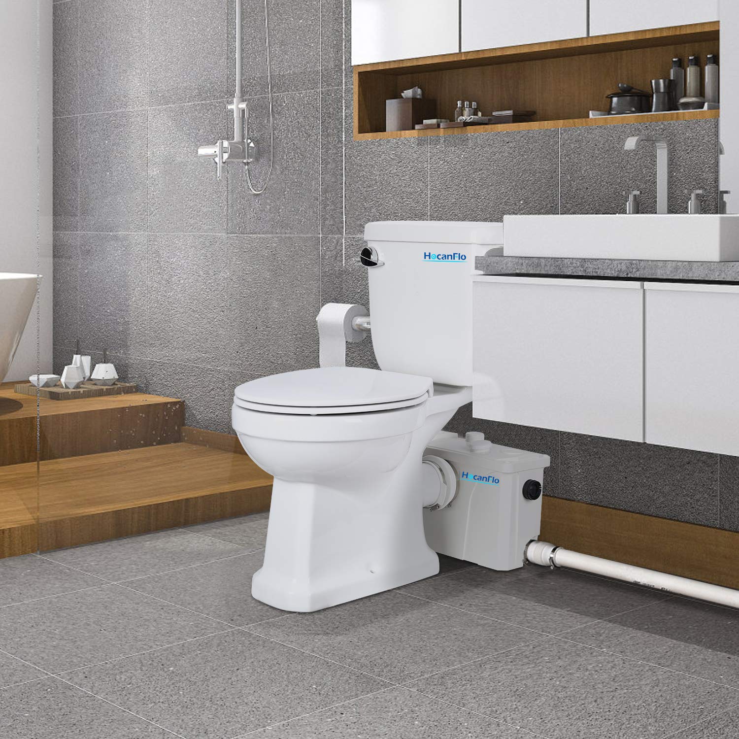 Macerating Toilet, Upflush Toilet For Basement Toilet System, 700w ...
