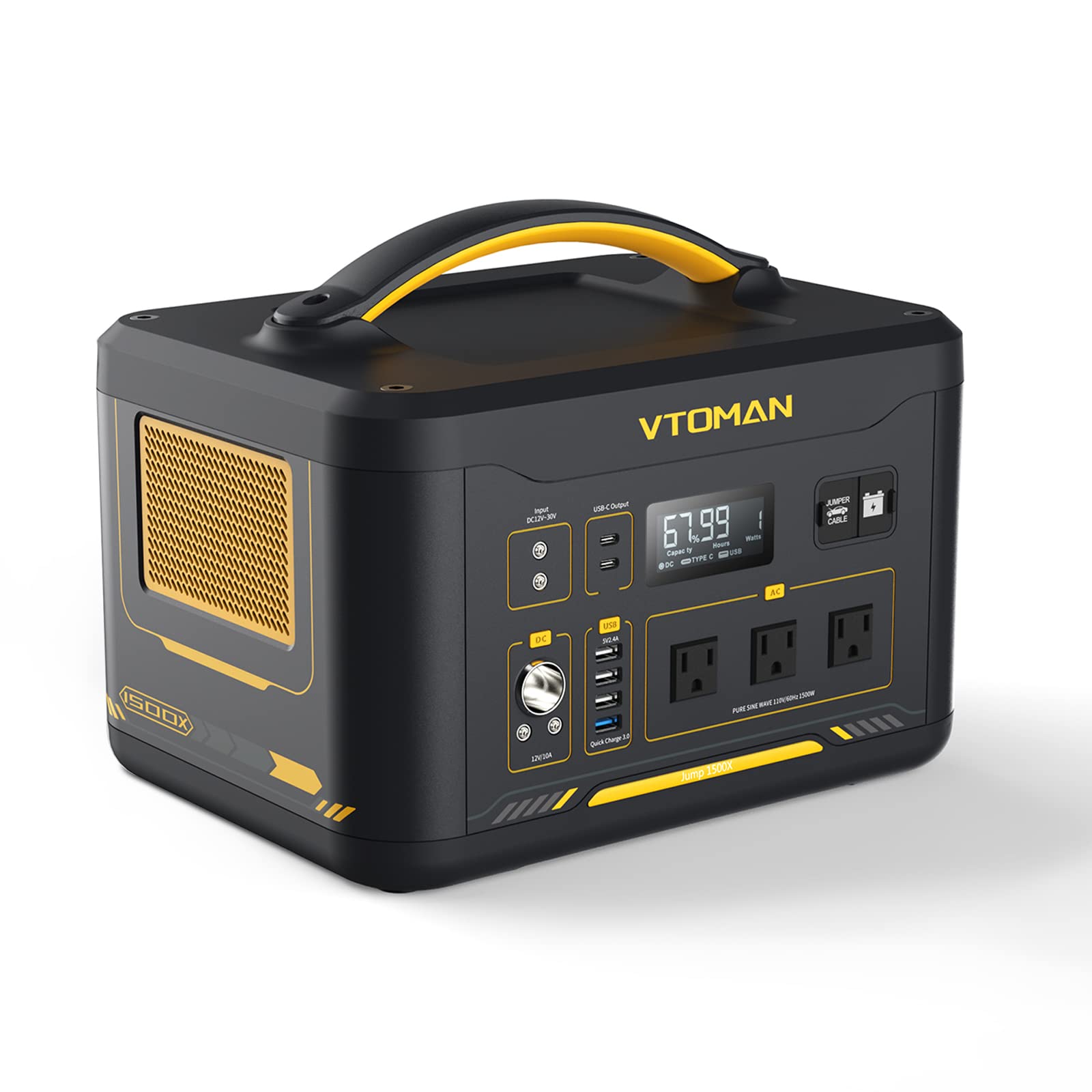 VTOMAN Jump 1500X Portable Power Station 1500W (3000W Peak), 828Wh ...