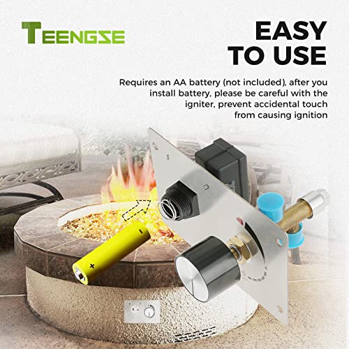 TEENGSE Fire Pit Gas Burner Spark Ignition Kit Indoor Outdoor Flame ...