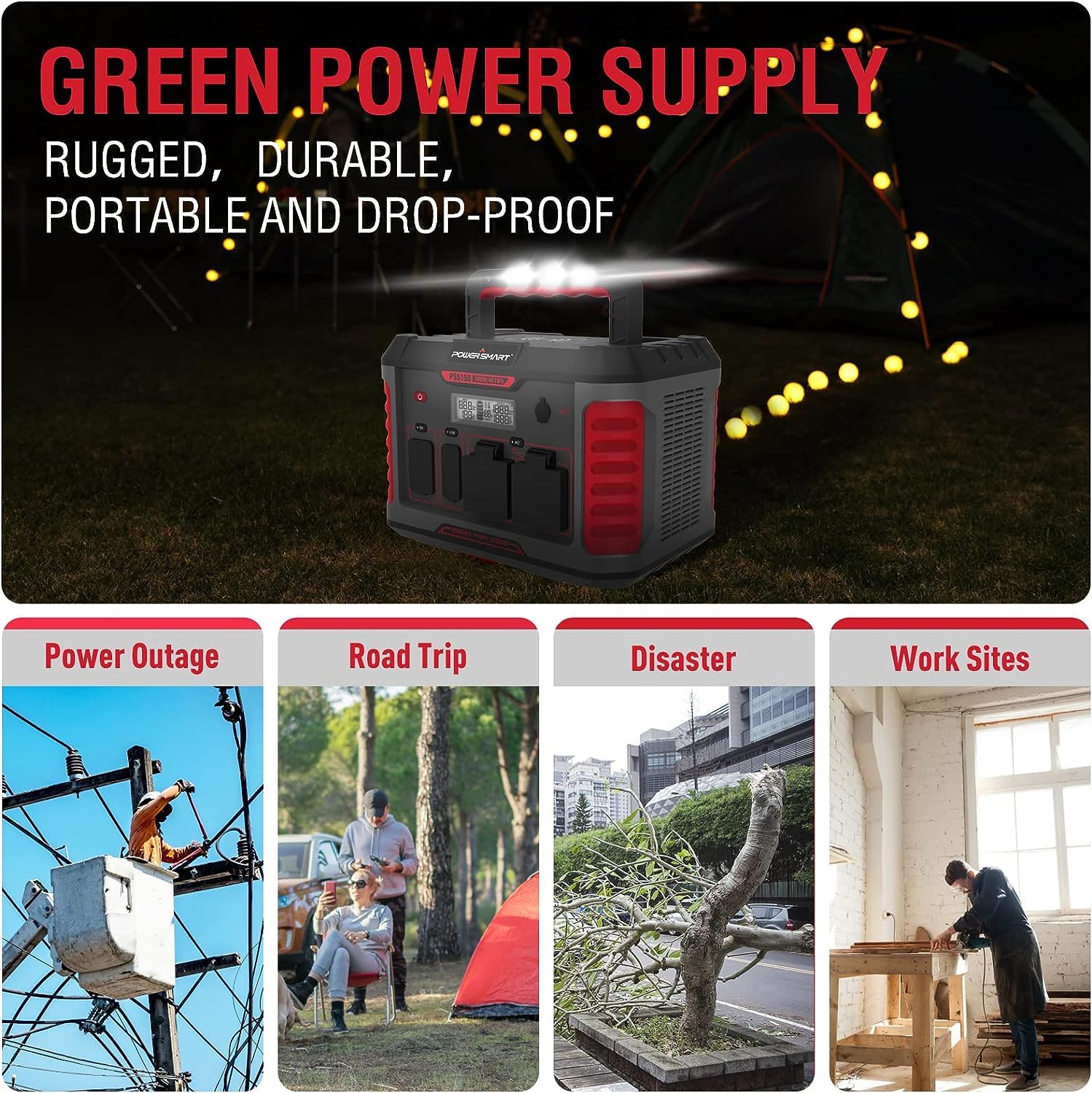 PowerSmart Portable Power Station 500W, 461Wh Solar Generator with 60W ...