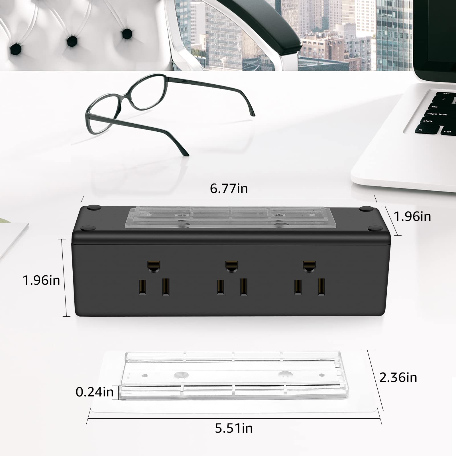 13 in 1 Under Desk Power Strip, Removable Under Desktop Fast Charging ...