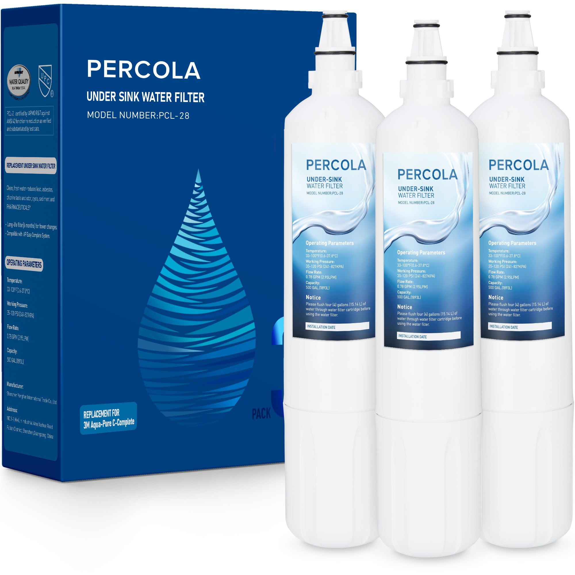 PERCOLA AP Easy C-Complete/Model A/C Under Sink Water Filter ...