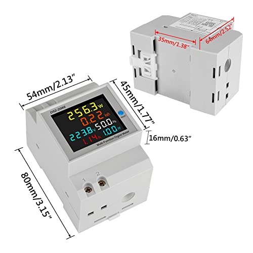AC Digital MultiMeter, DROK AC 40-300V 100A Multi Function Din-Rail ...