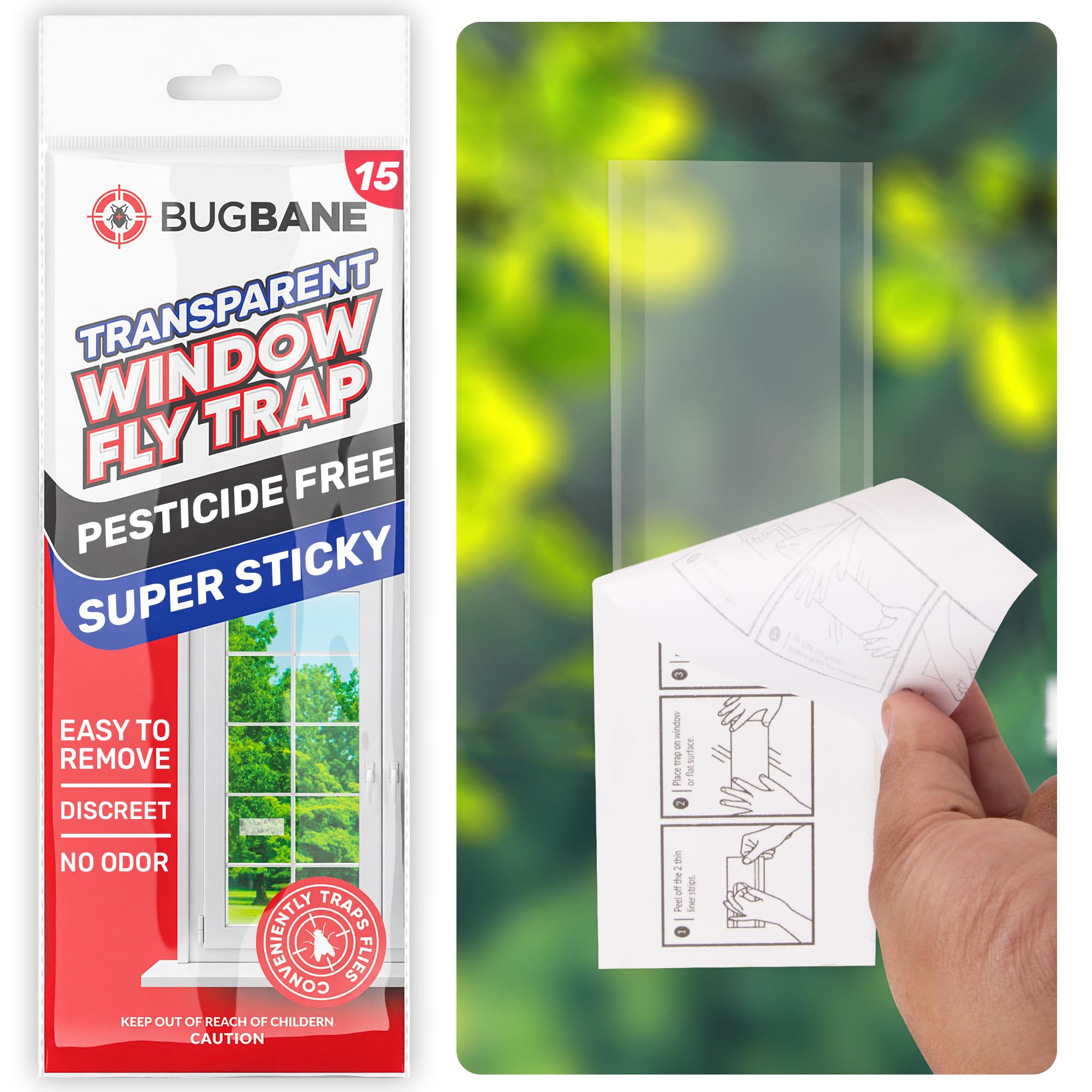Window Fly Traps Indoor Clear 15pk Strips Indoor. The Only Double Strip ...