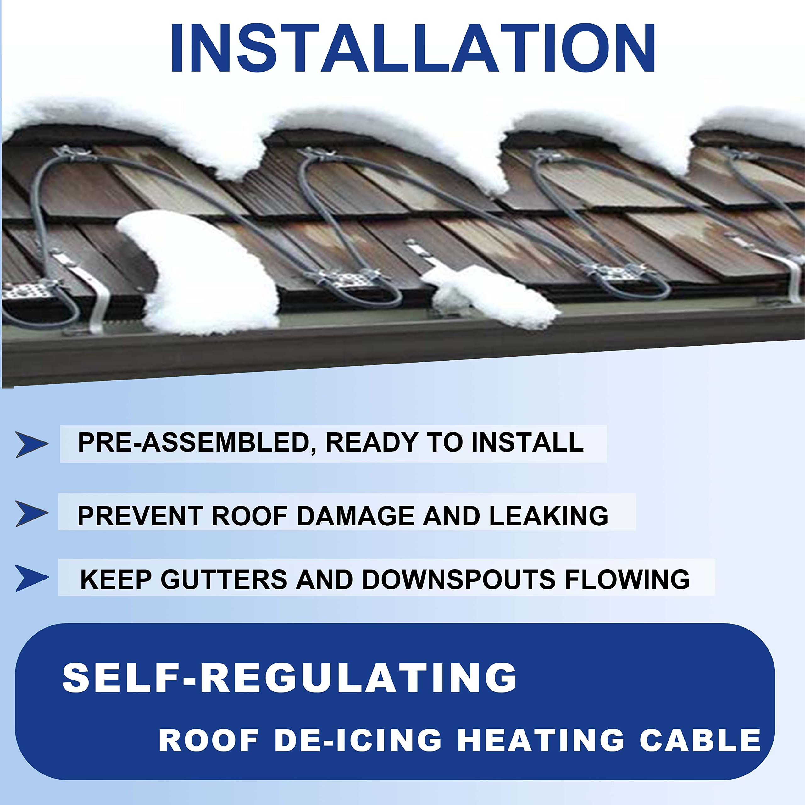 MAXKOSKO Roof Heat Cable for roof and gutters Snow Melting, deicing ...
