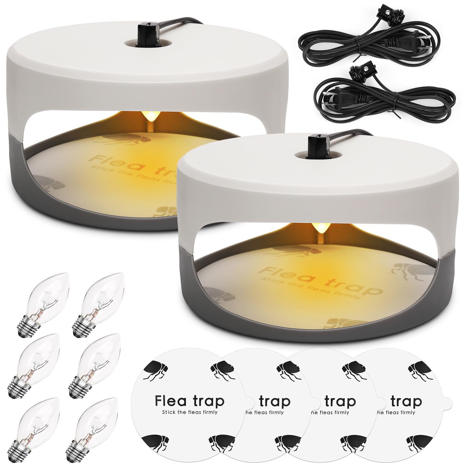 Flea Trap,2 Pack Flea Traps for Inside Your Home,Indoor Flea Light,Bed ...