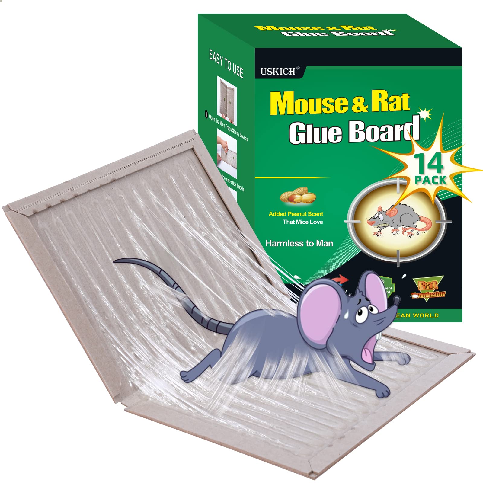 14 Pack Mouse Traps Indoor for Home,Rat Traps with Enhanced Stickiness ...