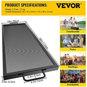 VEVOR Rectangle Fire Pit Grate, X-Marks Rectangle Grill Grate, Black ...