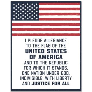11x14 Pledge Of Allegiance Poster For Classroom/American Flag/American ...