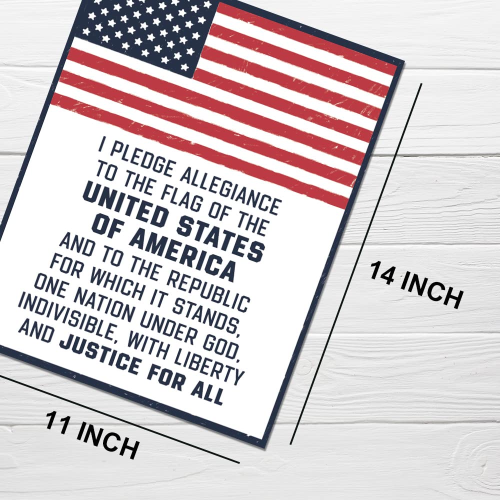 11x14 Pledge Of Allegiance Poster For Classroom/American Flag/American ...
