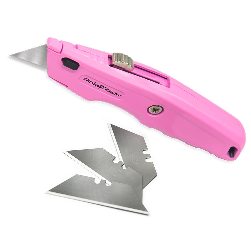 Pink Power Pink Box Cutter Retractable, Pink Utility Knife for Carpet ...