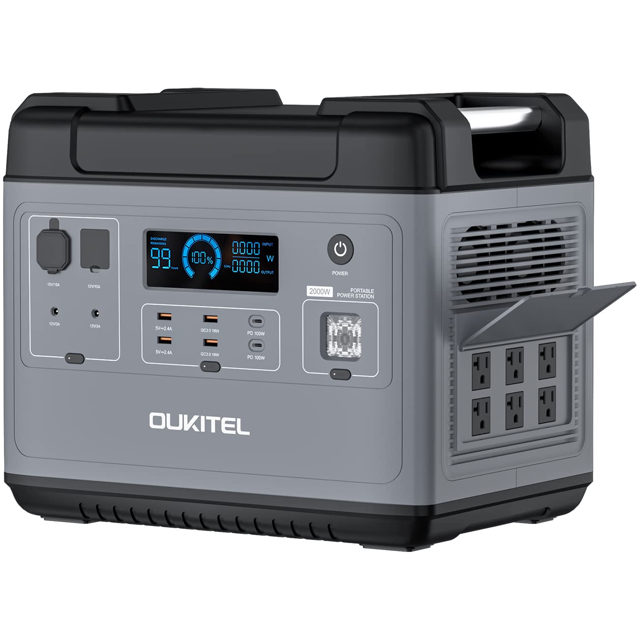OUKITEL P2001 Power Station, 2000Wh Solar Generator LiFePO4 Battery ...