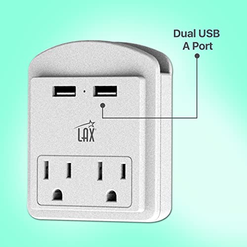 LAX Gadgets Multi-Plug Outlet - Surge Protectors 2 Wall Outlet Extender ...