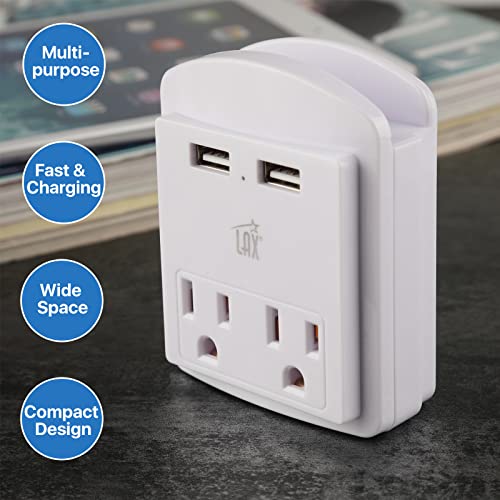 LAX Gadgets Multi-Plug Outlet - Surge Protectors 2 Wall Outlet Extender ...