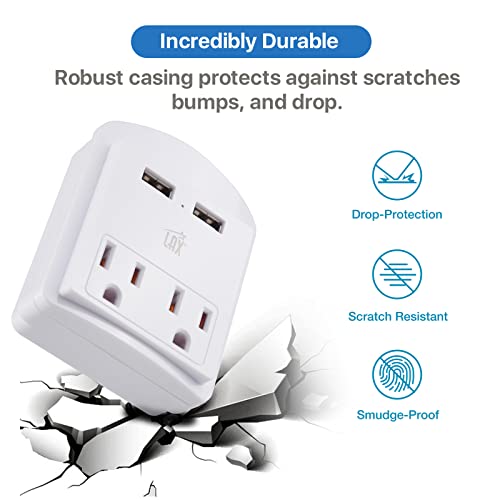 LAX Gadgets Multi-Plug Outlet - Surge Protectors 2 Wall Outlet Extender ...