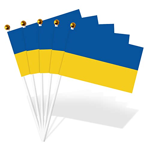 Ukrainian Hand Held Flag Ukrainian Flag 5x8 Inch Ukraine Flag Holding ...