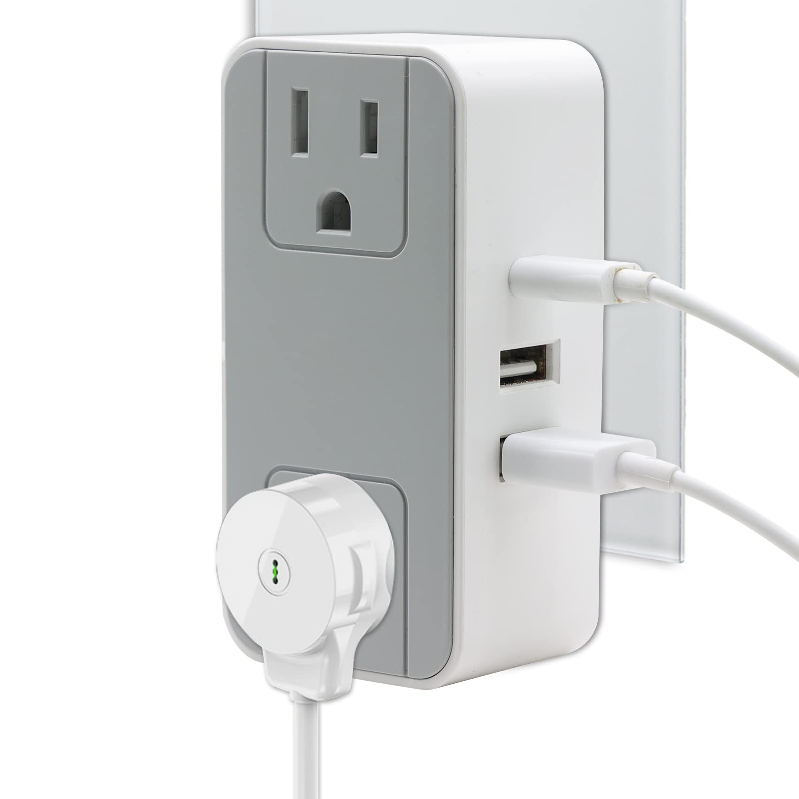 BSEED 2-Outlet Extender with 2 USB Ports(1 USB C, 3A),Multi Plug Outlet ...
