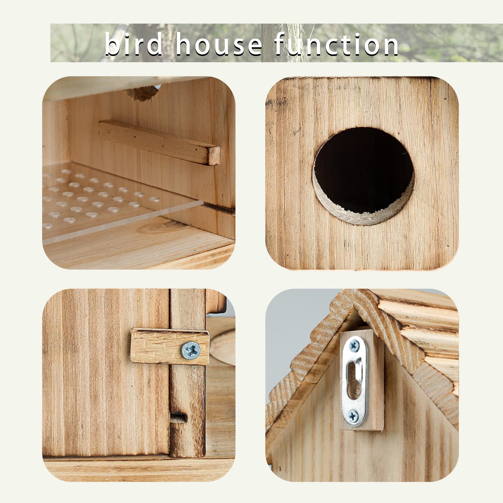 Bird House Birdhouse for Outside Wooden Bluebird House with Predator ...