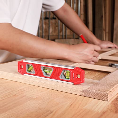 WORKPRO 9-Inch Torpedo Level Magnetic, Small Leveler Tool with 3 ...