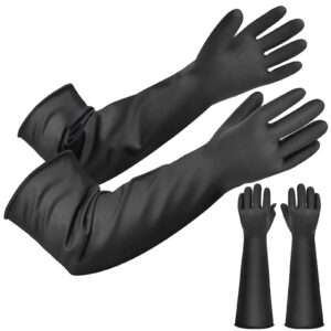 Nobgum 24" Extra Long Rubber Protective Gloves, Reusable Heavy Duty ...