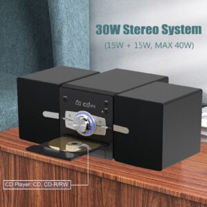 Micro CD Stereo Shelf System, 30W RMS Hi-Fi System with CD Player ...