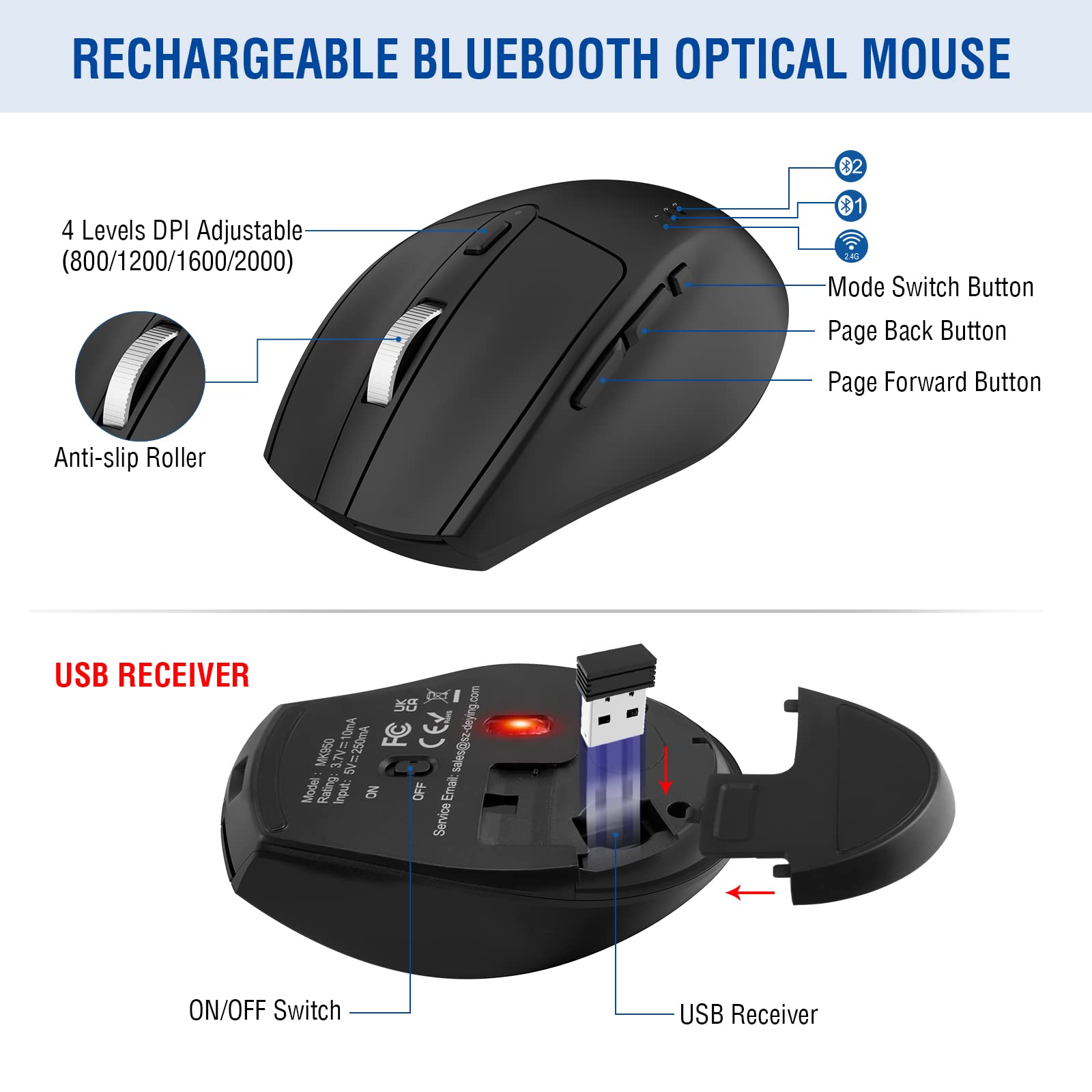 Mk960 Ergonomic Wireless Keyboard Mouse Combo Bluetooth 2 4g Split Design Keyboard With Palm