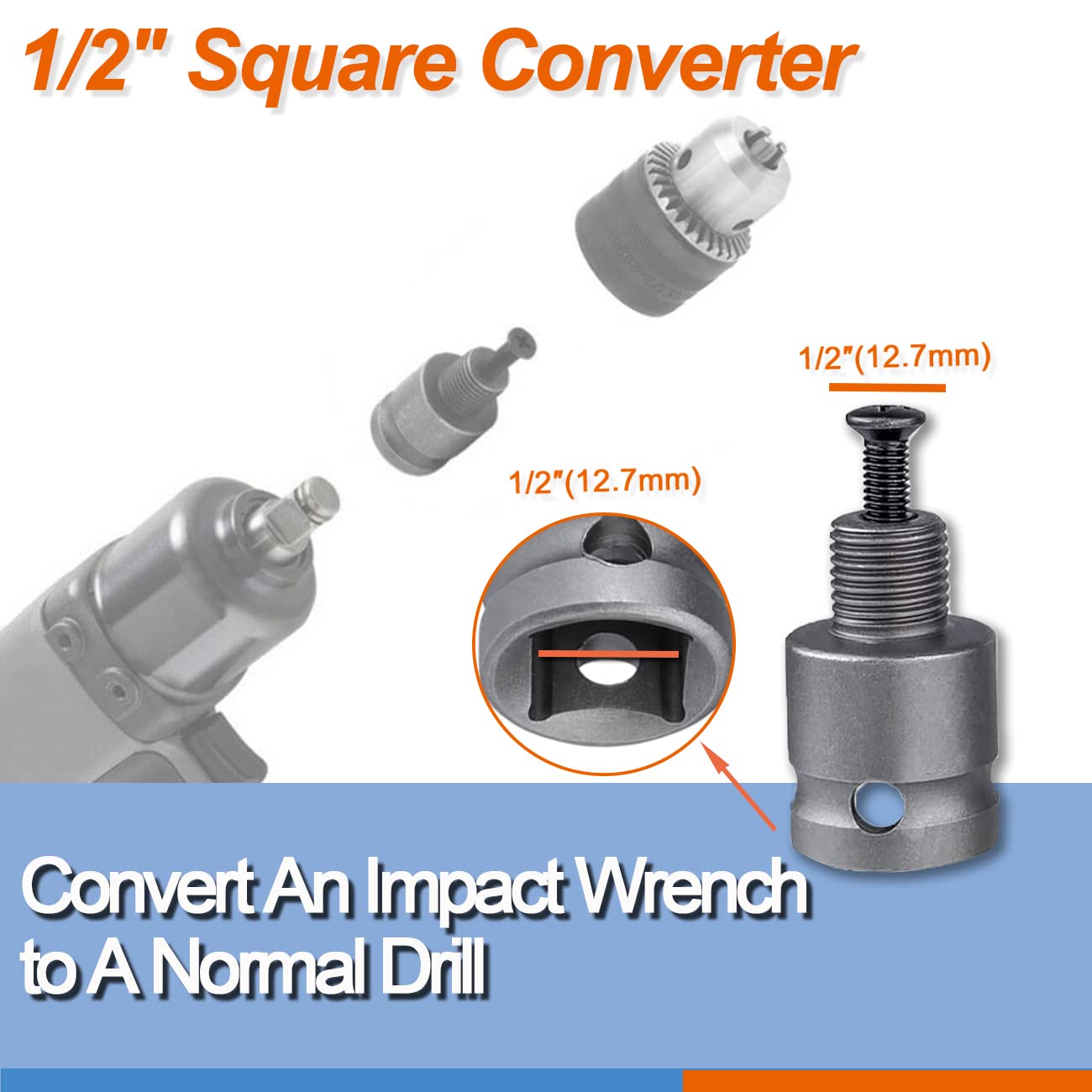 GANYEE 1.5-13mm Keyed Drill Chuck Adapter Kit 1/2"-20UNF with SDS-Plus ...