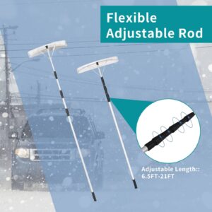 IRONMAX Telescoping Snow Roof Rake, 21FT Lightweight Aluminum Snow ...