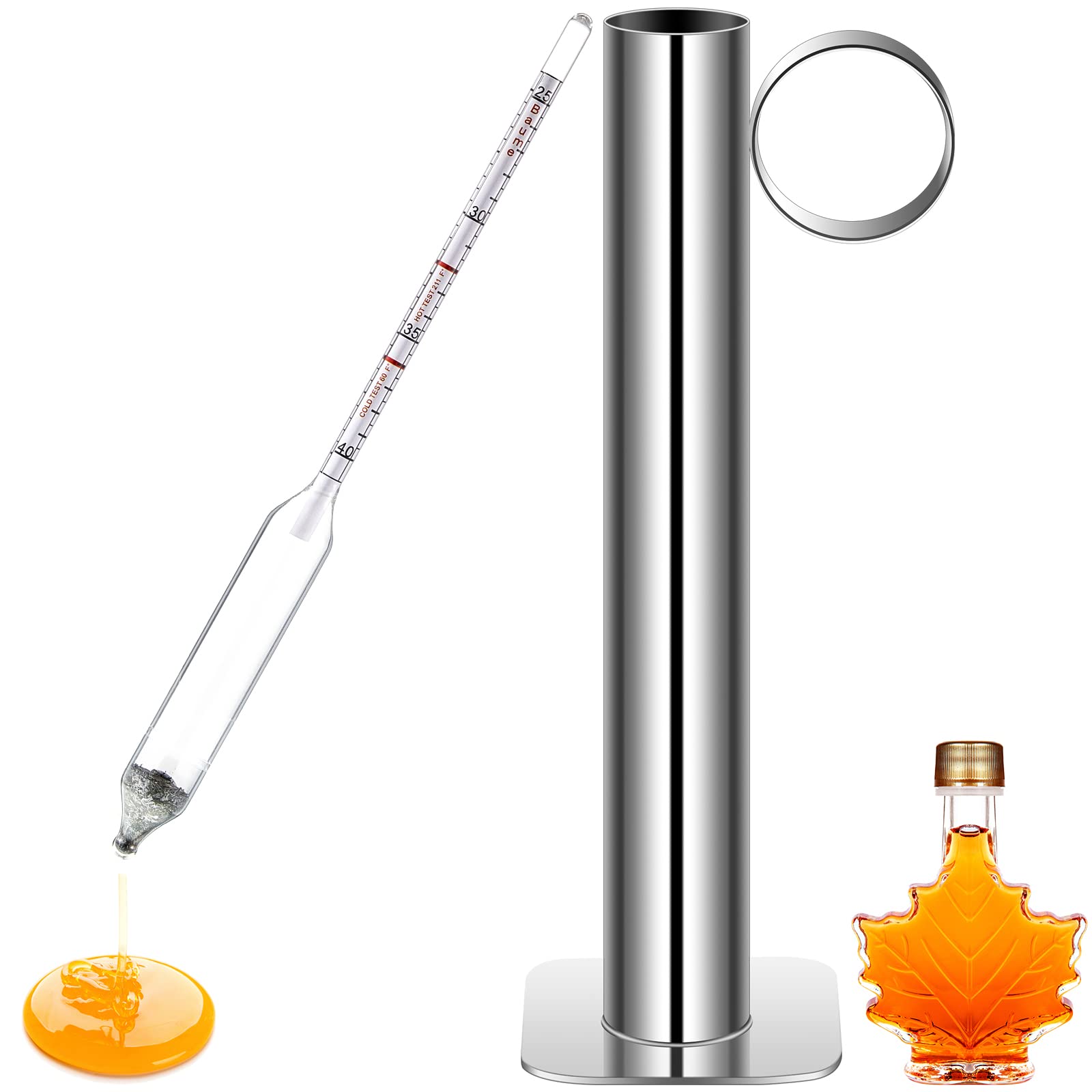 Syrup Hydrometer and Metal Test Cup Maple Syrup Tapping Kit Glass Maple ...