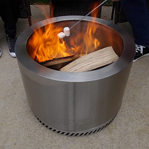 CRAFTSMAN 19.5" Smokeless Wood Fire Pit Portable Stainless Steel ...