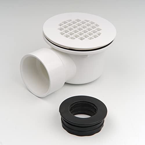 MUCOL Low Profile Shower Base Drain with Perforated Strainer, 2 '' Side ...