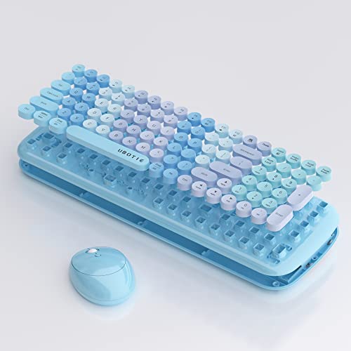 Wireless Keyboards and Mouse Combos, UBOTIE Colorful Gradient Rainbow ...