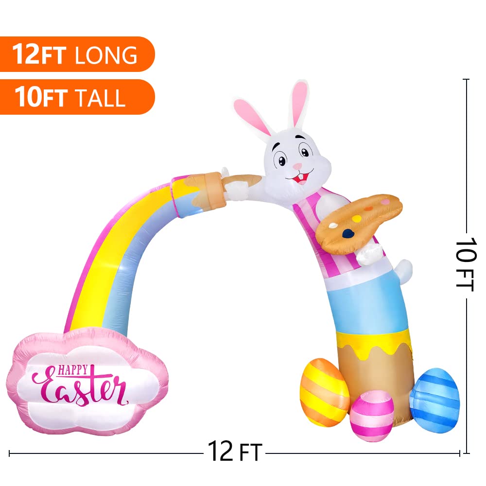 Domkom 12FT Long Huge Easter Inflatable Bunny Archway Outdoor ...
