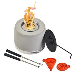 Tabletop Fire Pit with Roasting Sticks & Funnel, Portable Indoor ...