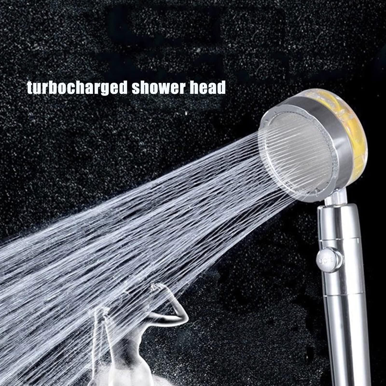 High Pressure Shower Heads 3 Pieces Handheld Turbo Fan Shower Head With ...