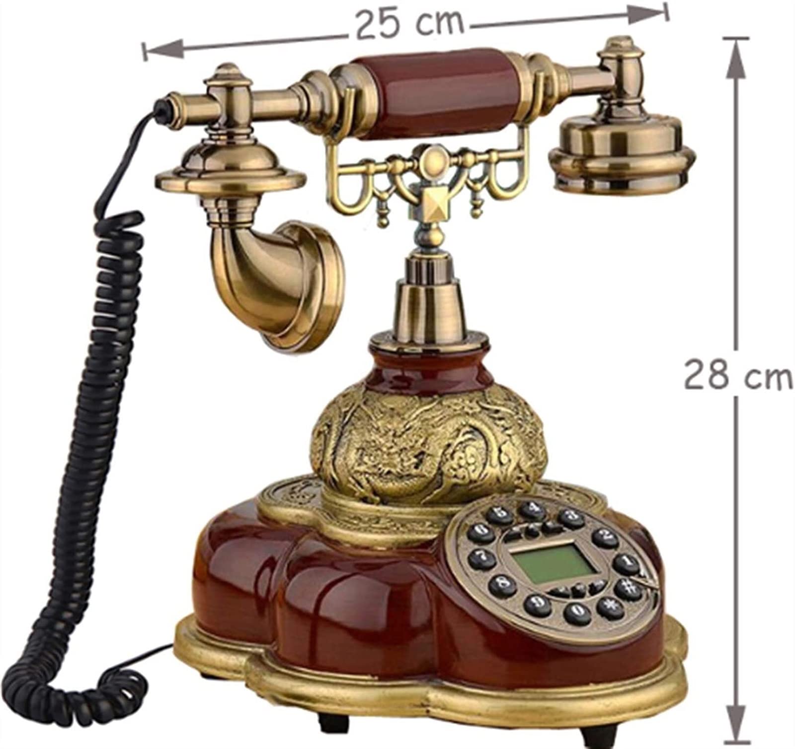 LIPPSY Retro Landline Telephone with Wood and Metal Body, Phones ...