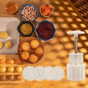 Chinese flower moon cake press mold, hand pressed mooncake dessert DIY ...