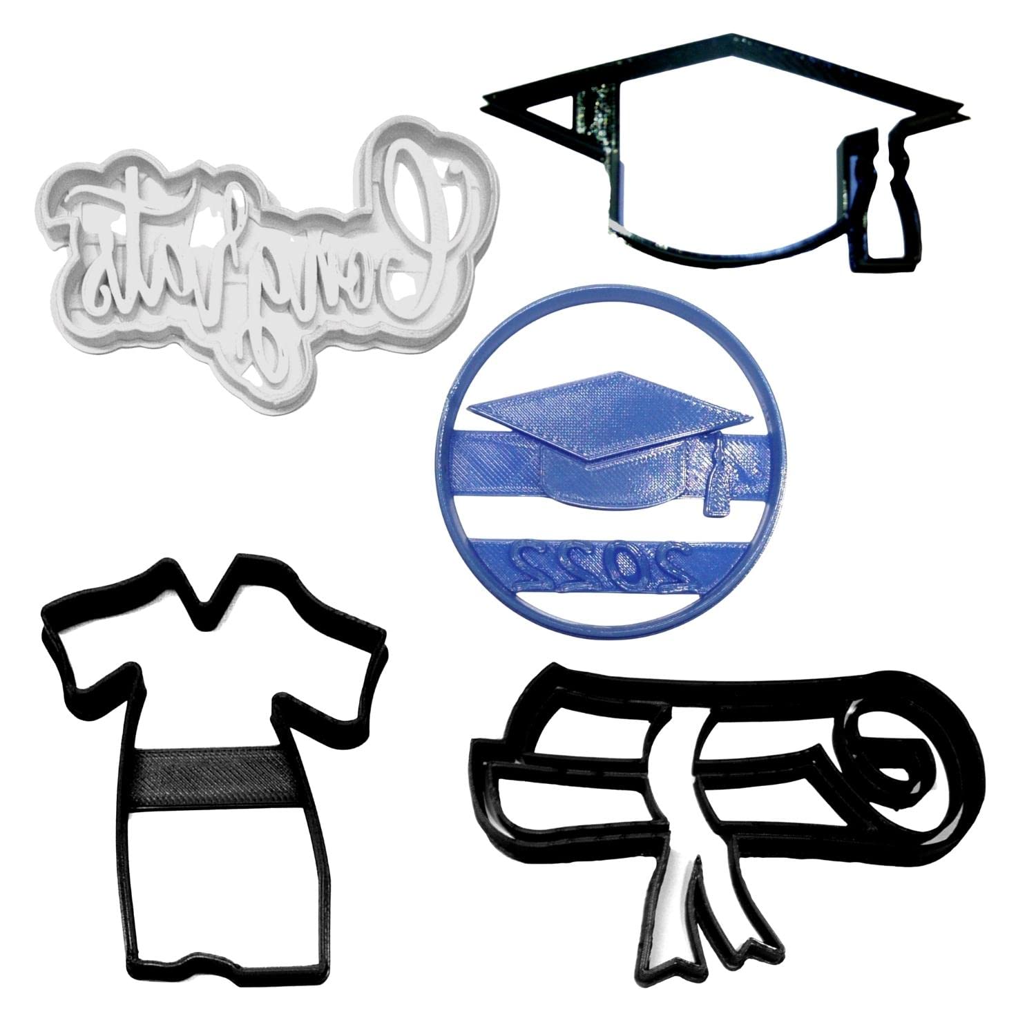 2022 GRADUATION KIT GRAD CAP GOWN DIPLOMA CONGRATS SET OF 5 COOKIE ...
