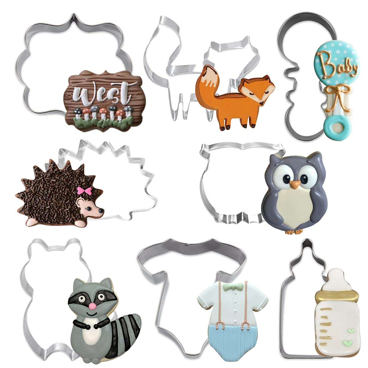 8 Pack Woodland Cookie Cutter Set - Forest Animal Cookie Biscuit ...