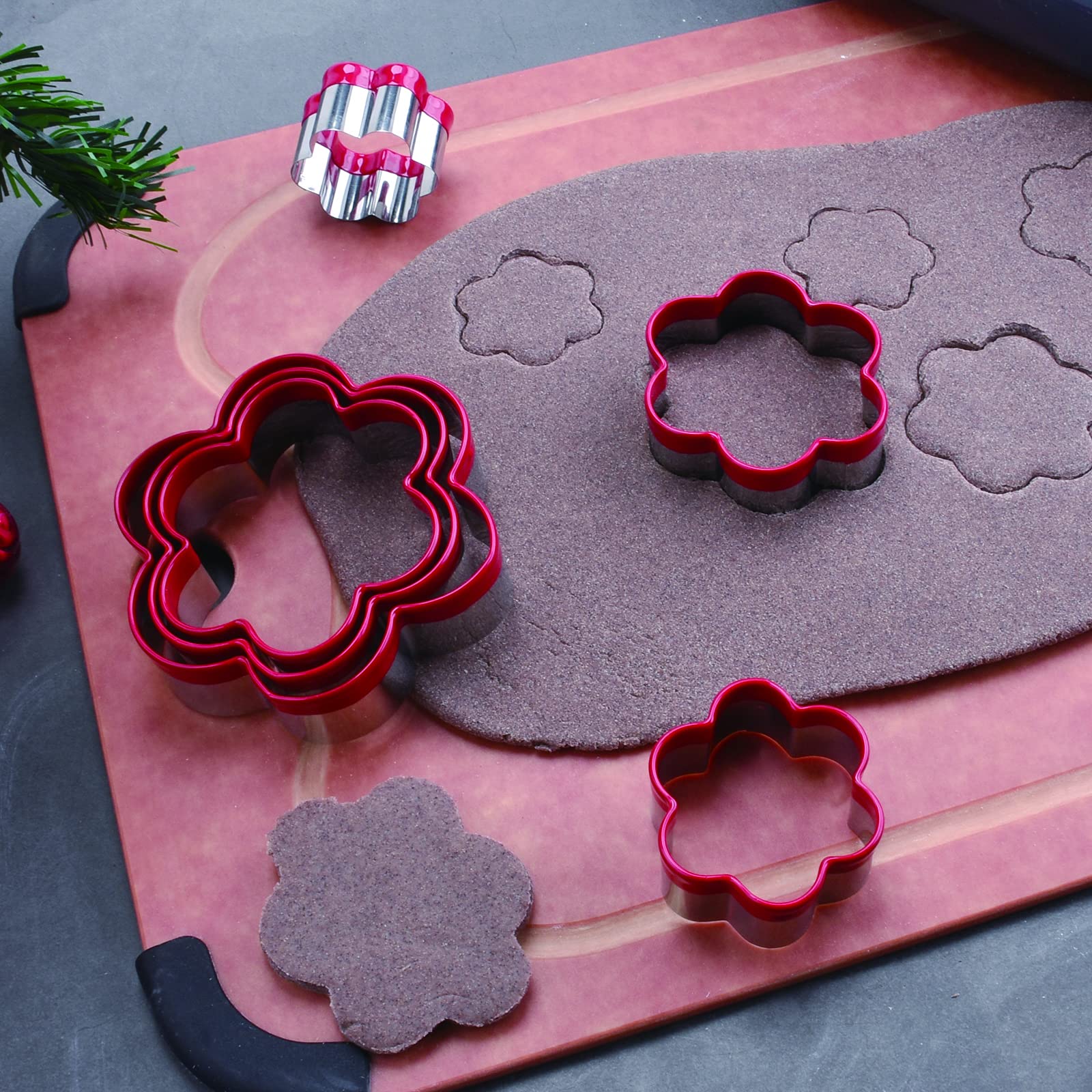 Flower Cookie Cutters Set 6-Pcs, Metal Flower Shapes Biscuit Cutter ...